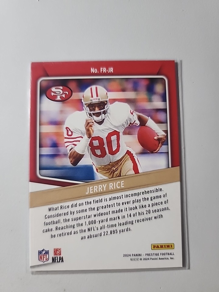 2024 Panini Prestige For the Record #FR-JR Jerry Rice San Francisco ...