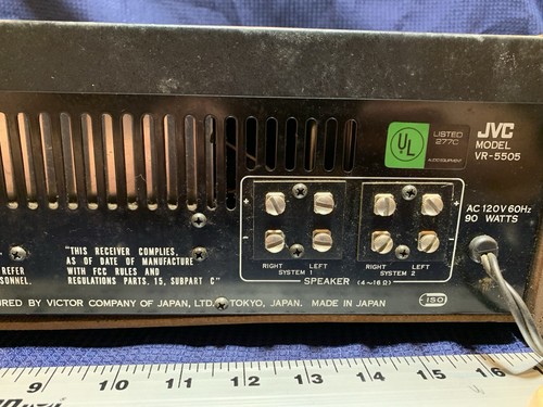 JVC VR-5505 - VINTAGE - AM/FM STEREO - RECEIVER - TESTED - WORKS - SEE ...