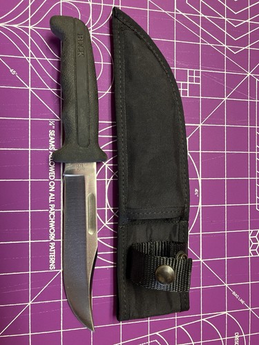 Buck 619 Vintage 1986 Rubber Handle Hunting Knife With Sheath In ...