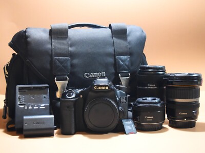 Canon EOS 70D 20.2MP Digital SLR Camera bundle W/ Bag, 3 Lenses, 32 MB ...
