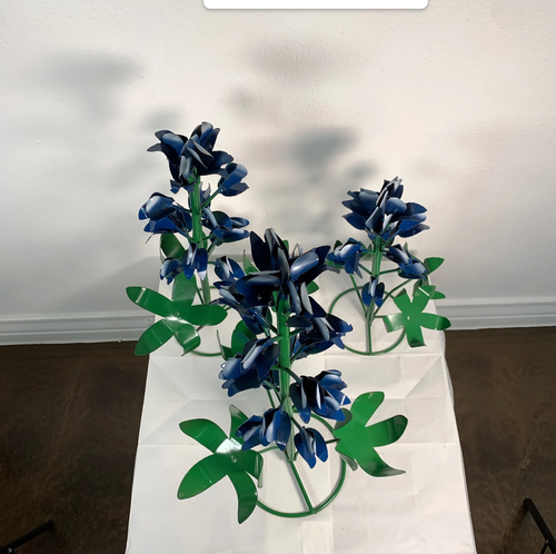 SET OF THREE Handmade Metal Bluebonnets - Home, Patio and Garden Decor ...