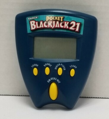 Radica Pocket Blackjack 21 Electronic Handheld Game 1999 Travel Black ...