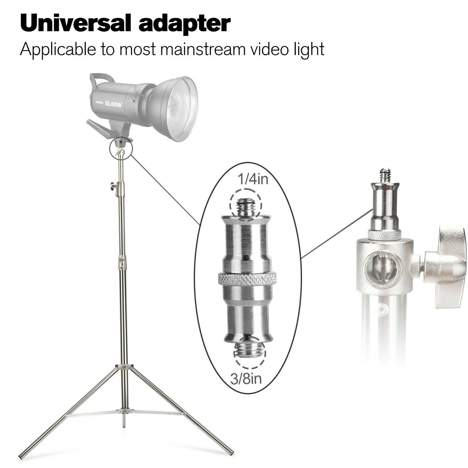 2.8m Edelstahl Stativ Lichtstativ Schwerlast Universaladapter für Studio Foto | eBay.de