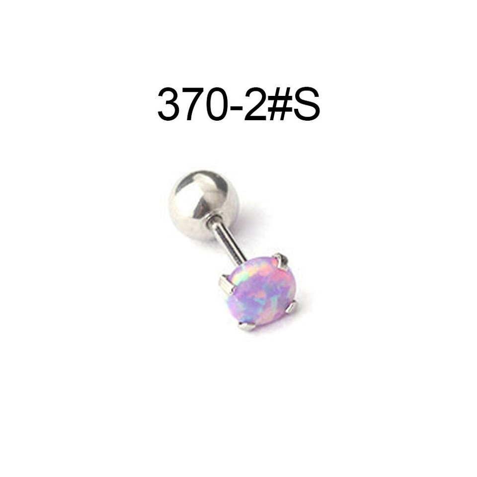 Cartilage Earrings Stud Rook Piercing Opal Gem Ball Flat Back Tragus ...