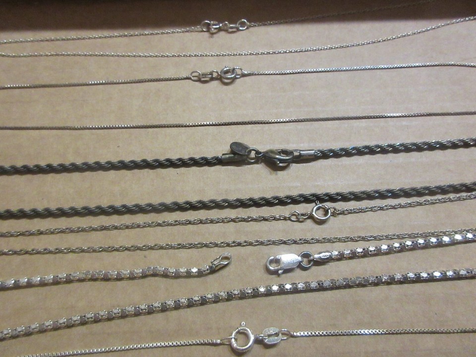 VINTAGE LOT OF 12 STERLING SILVER 925 CHAINS | eBay
