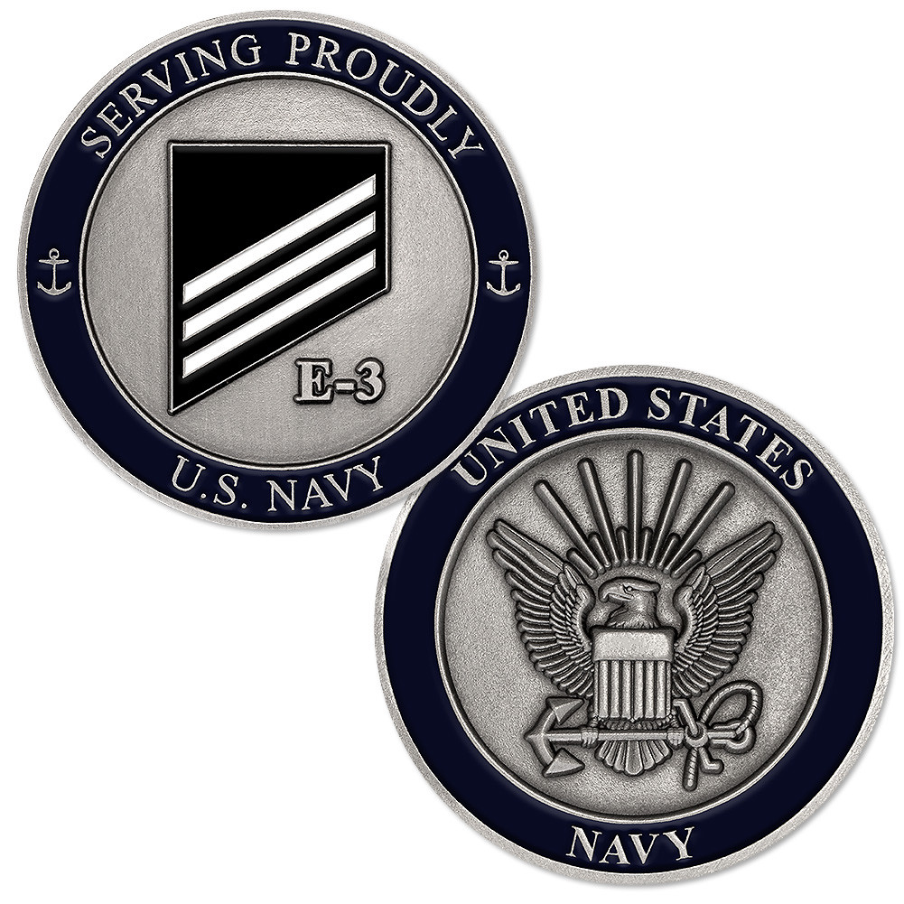 NEW U.S. Navy Rank E-3 White Seaman Challenge Coin. | eBay