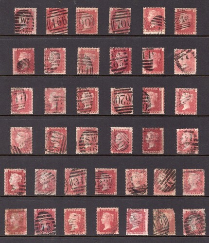 1858-79 GB QV Penny Red Collection of 38 Stamps Fine Used | eBay