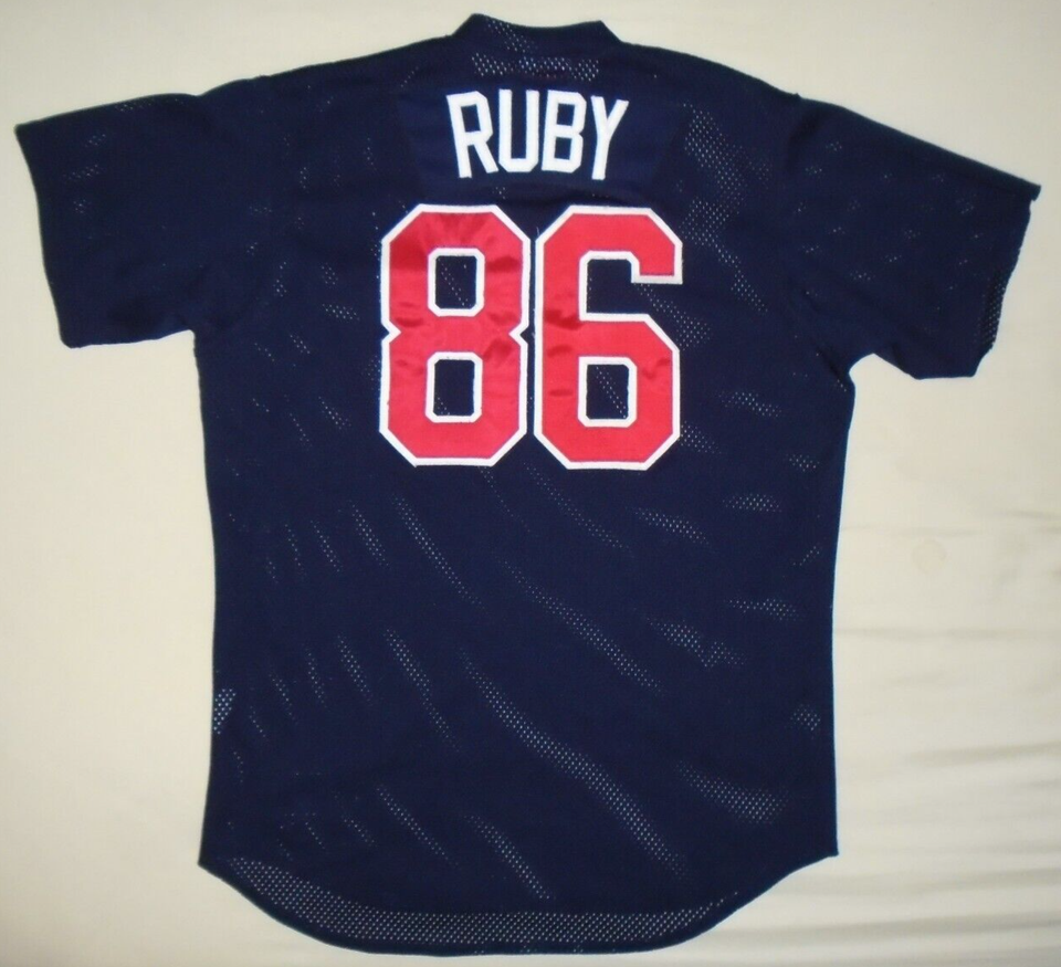 Vtg 1996 CLEVELAND INDIANS Baseball GAME USED Spring Training JERSEY G. Ruby #86 | eBay