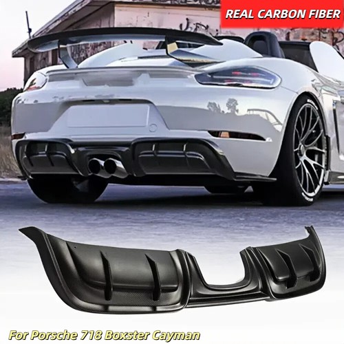 For Porsche 718 Boxster Cayman Spyder 16UP Real Carbon Rear Bumper ...