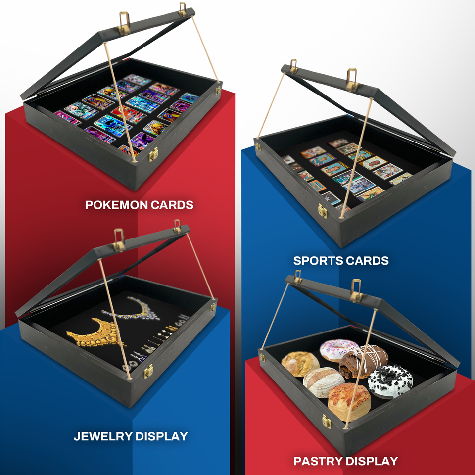 Trade Show Display Case Glossy Black P304B Card, Jewelry, and Show ...
