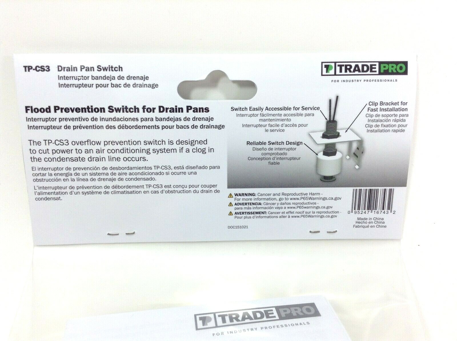 Condensate Drain Pan Safety Switch Water Overflow Protection Cutoff ...