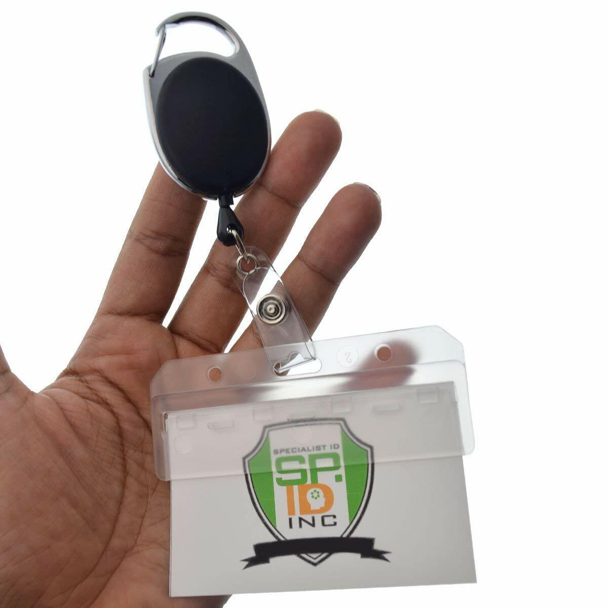 2 Pack - Swipe Badge Holders (Half Card) with Retractable Reel by ...