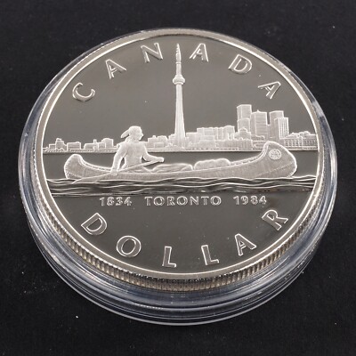 Dollar Canada 1834 Toronto 1984 Boat Elizabeth II Silver Coin 500 23 ...
