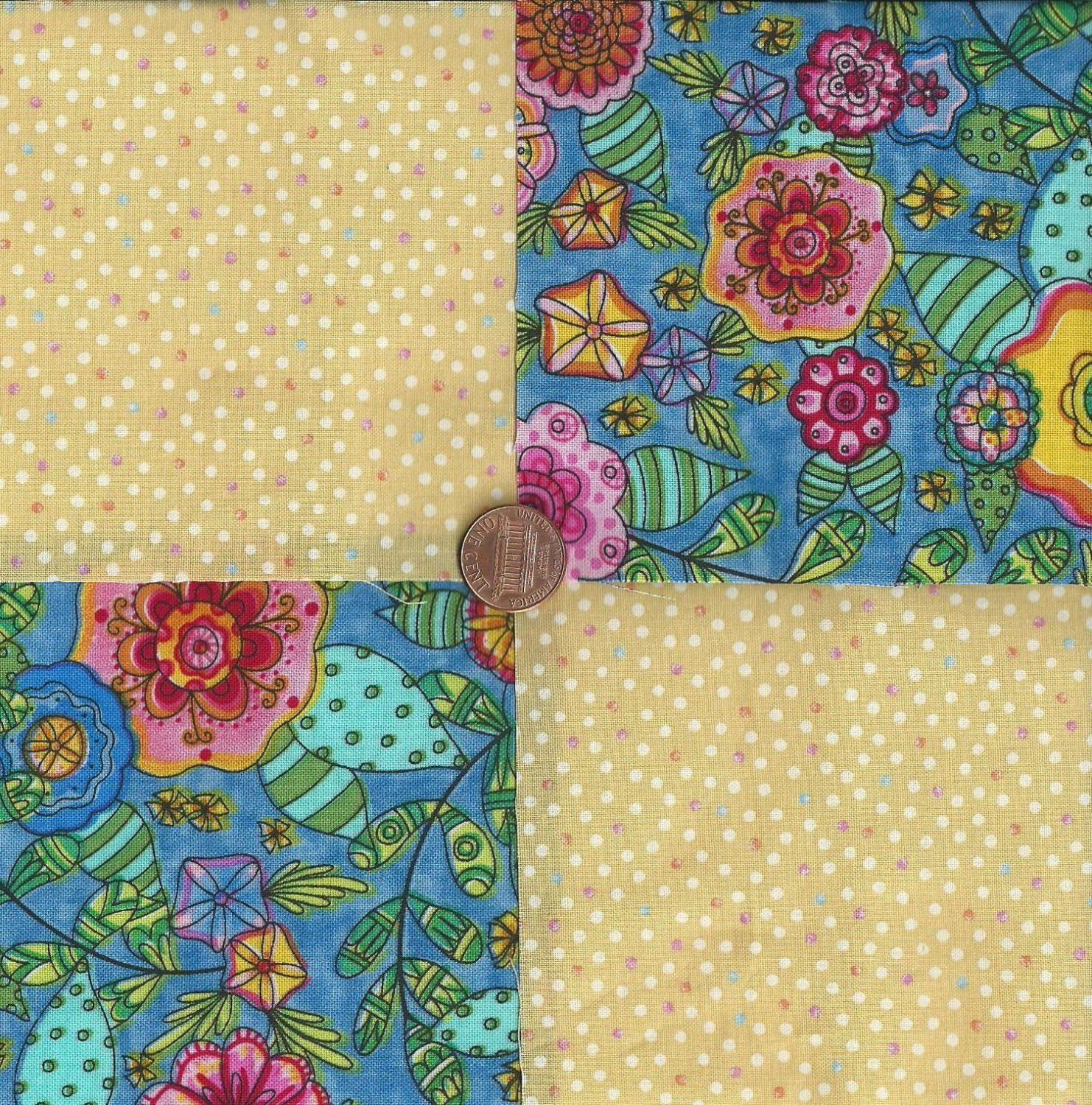 Popular Mod Flowers 4 inch Fabric Quilt Squares ZE1 | eBay