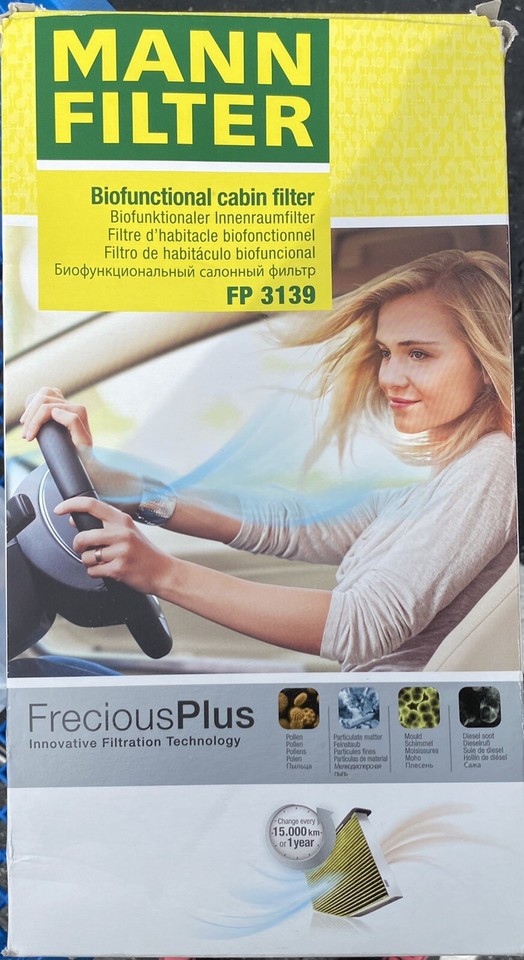 FreciousPlus Biofunctional Cabin Filter Mann Filter CU/CUK/FP-3139 for BMW | eBay