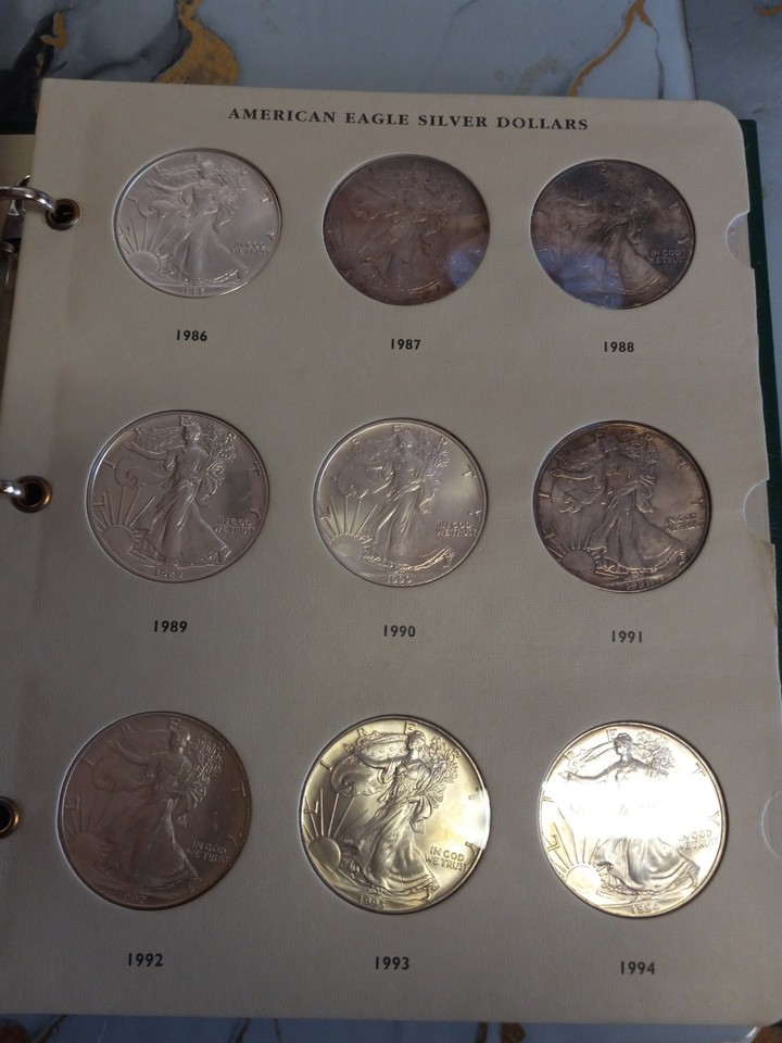 1986-2014 Type 1 .999 Silver Eagle Set In Littleton Album 36 coins | eBay