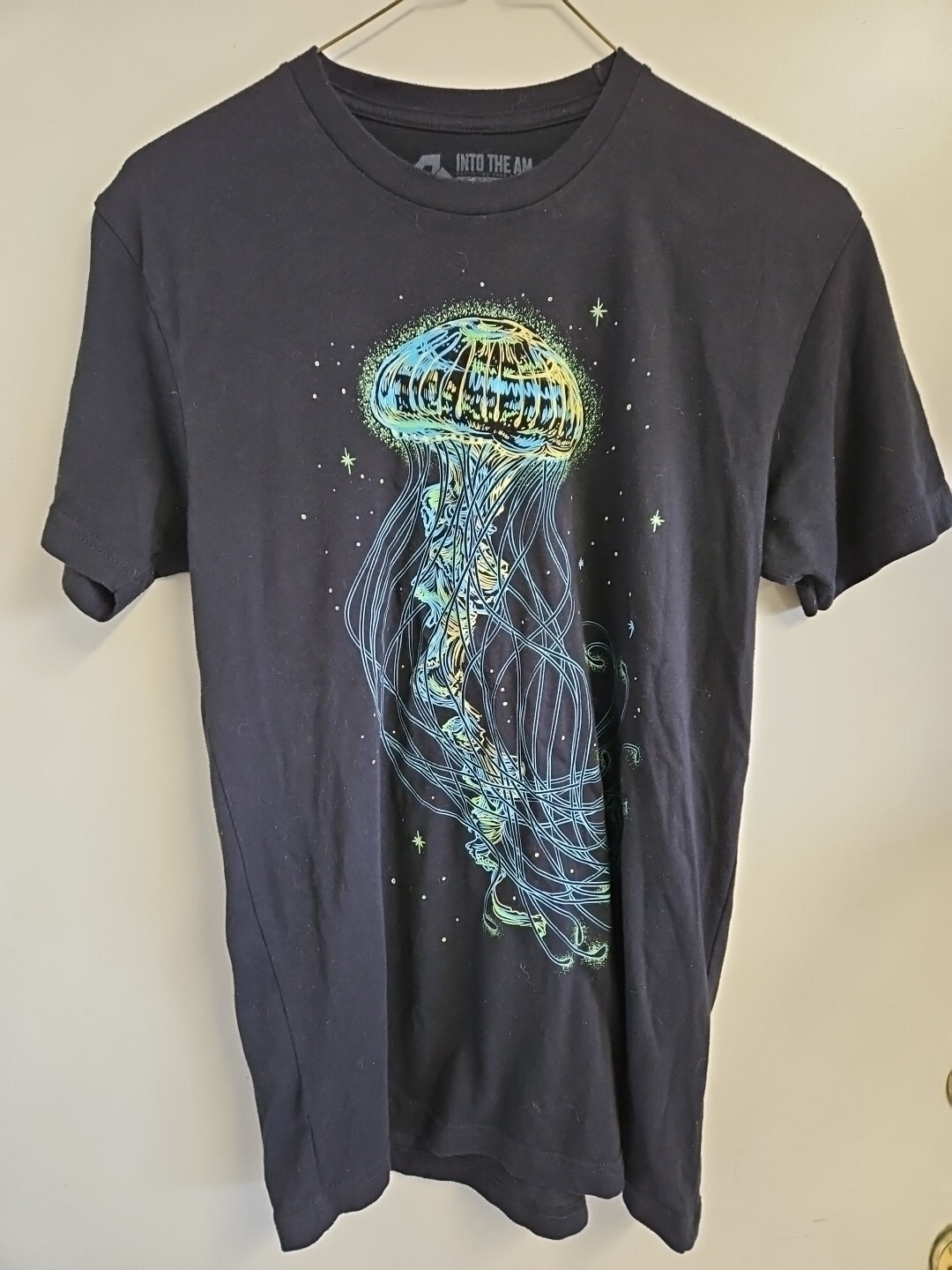 INTO THE AM Mens Black Space Jellyfish Graphic Shirt … - Gem