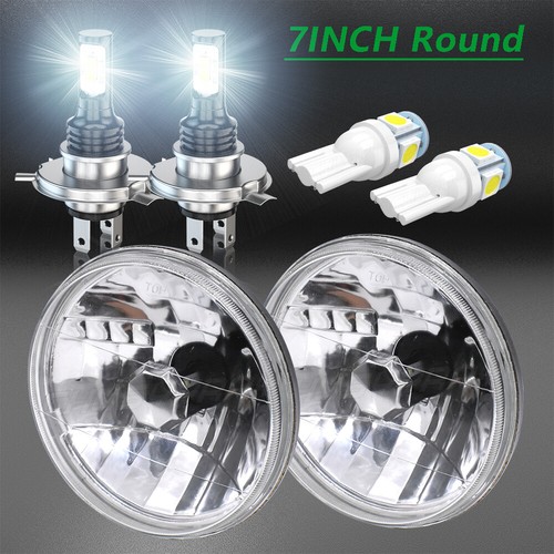 For Plymouth Barracuda Cuda Duster 340 7" LED Round Headlights Hi/Lo ...