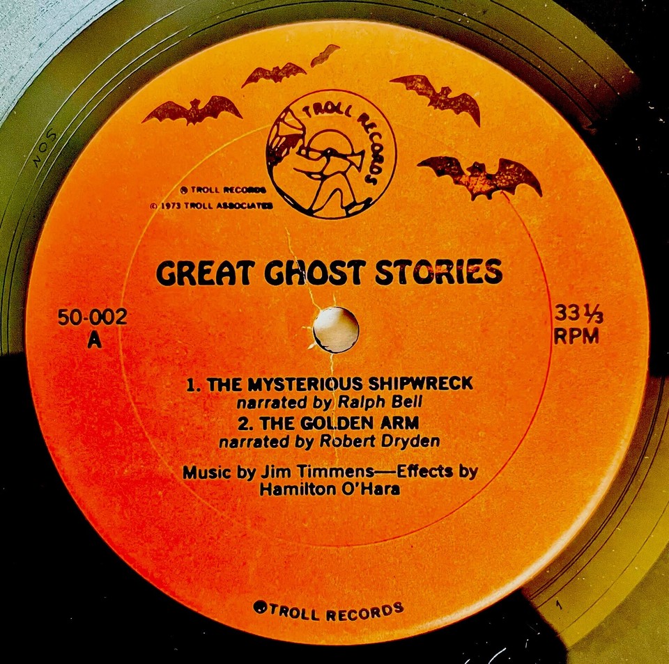 💀🎃VINTAGE Halloween RALPH BELL,.great ghost stories TROLL 12" Vinyl LP ...