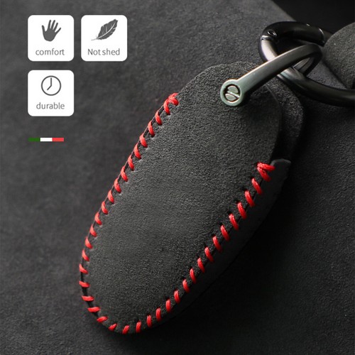 Suede Covered Car Key Fob Remote Protector Holder Cover Case For Tesla ...