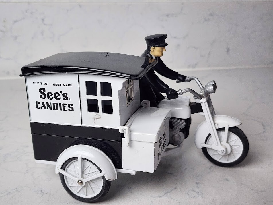 Sees Candies Diecast Motorcycle with Sidecar and Rubber Rider | eBay