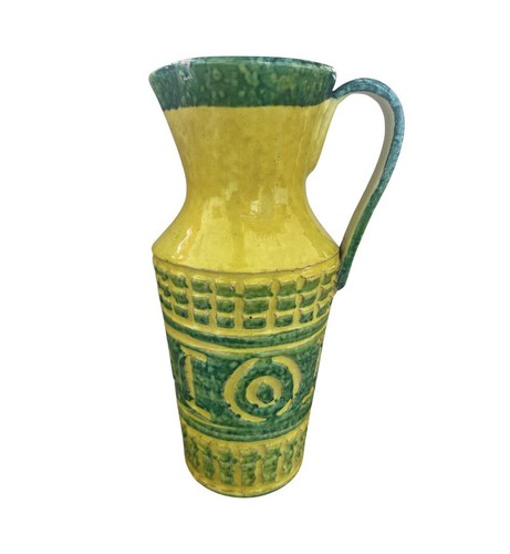 Green & Yellow Glazed Aztec Style Pottery Jug | eBay Australia
