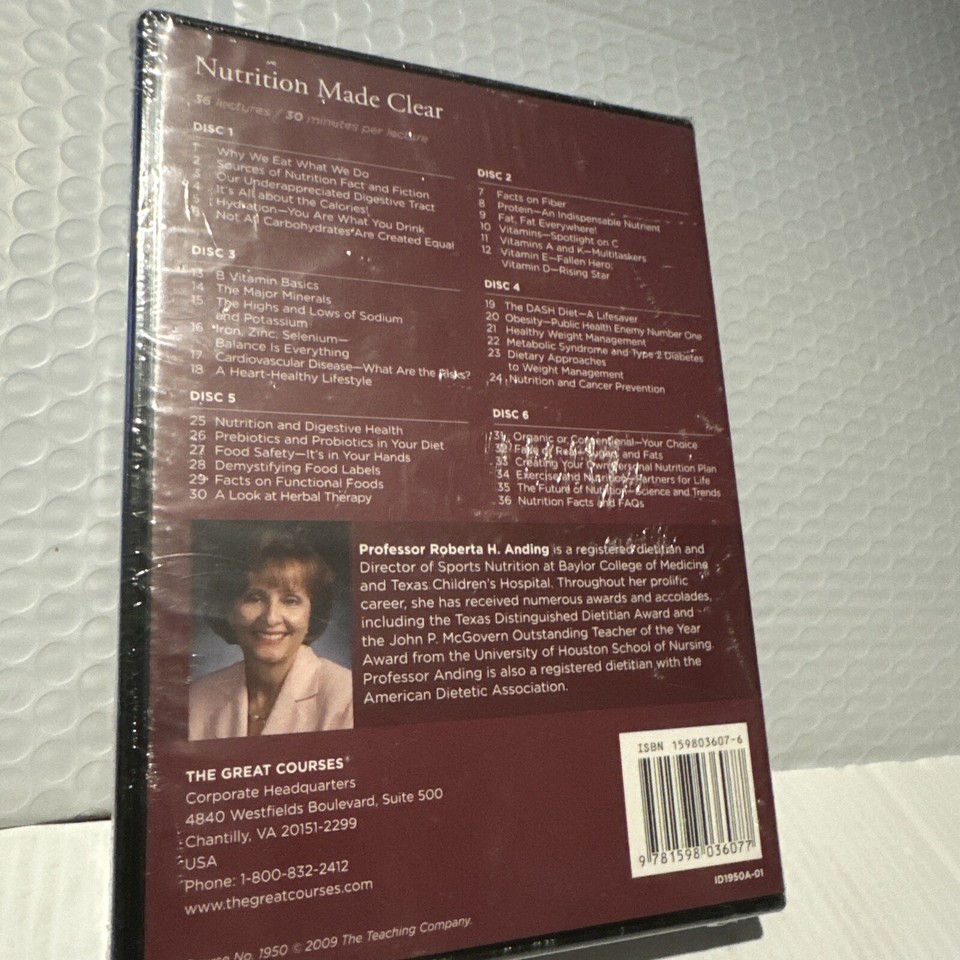 Nutrition Made Clear (Great Courses Teaching Co. DVD+ Guide) Roberta ...