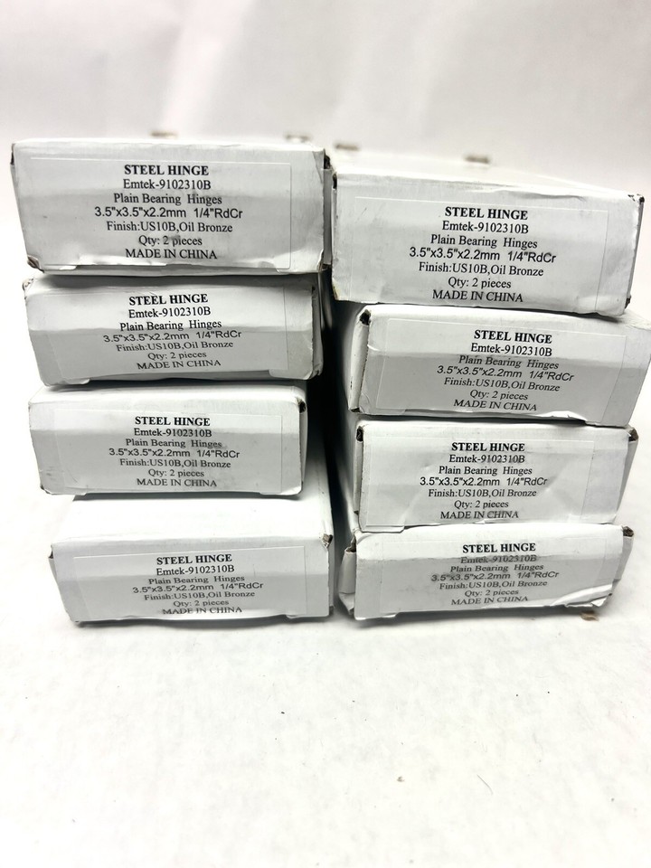 QTY 8 STEEL HINGLES 9102310B PLAIN BEARING HINGES 3.5" X3.5" X 2,2MM 1/ ...
