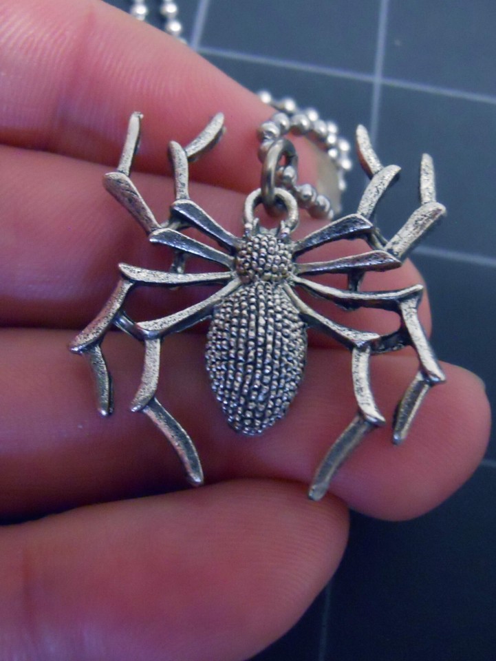 Necklace Creepy SPIDER Pendant Stainless Ball Chain New Gothic Bug | eBay