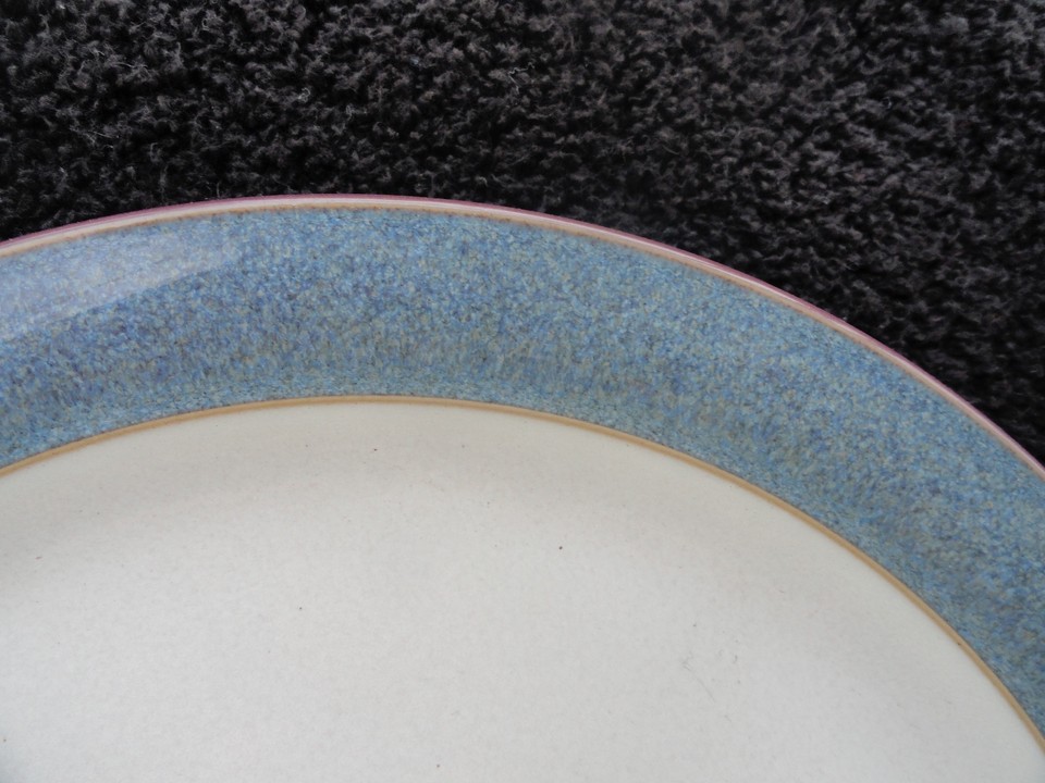 Denby Storm Blue-Gray Speckled Rim Brown Edge Off-White Salad Plate | eBay
