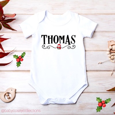 Personalised Christmas Baby Grows, Baby Bodysuit First Christmas 1st ...