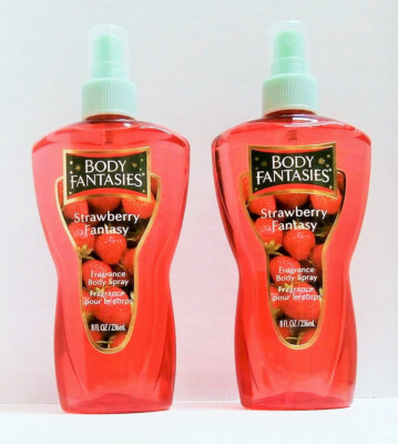 body fantasies STRAWBERRY FANTASY Fragrance Body Spray 8 oz *2 Bottles ...