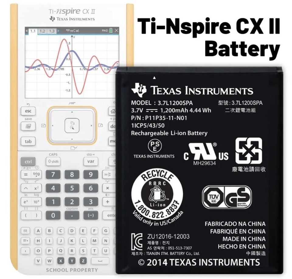 Genuine Texas Instruments Battery for TI‑Nspire CX I/II /CAS & TI‑84 ...