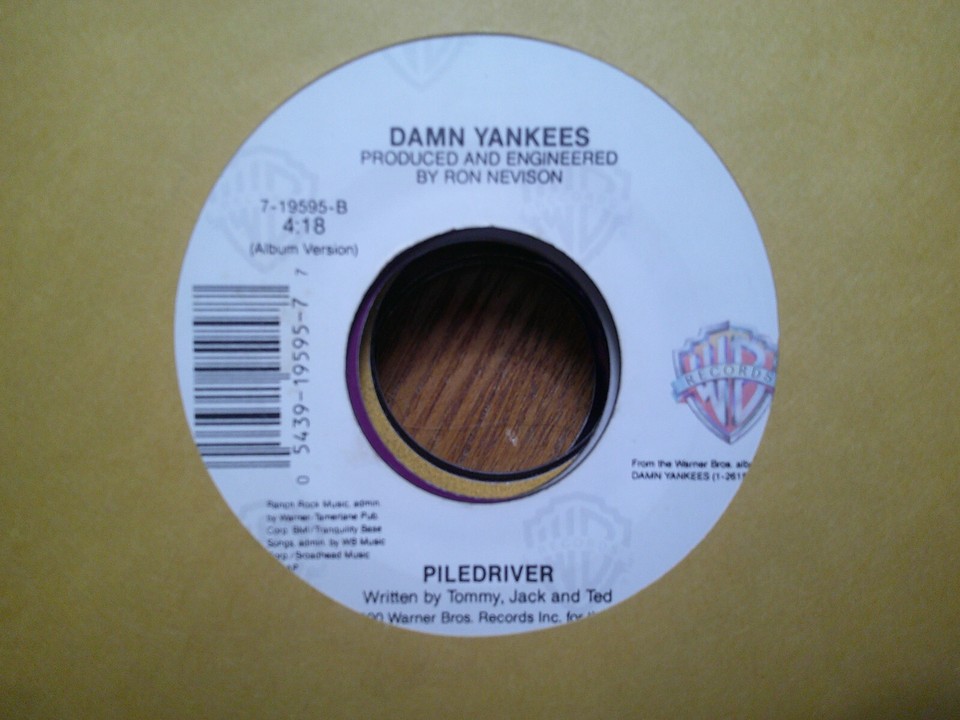 WARNER BROS 45 RECORD/DAMN YANKEES/HIGH ENOUGH/PILEDRIVER/ EX HAIR ...