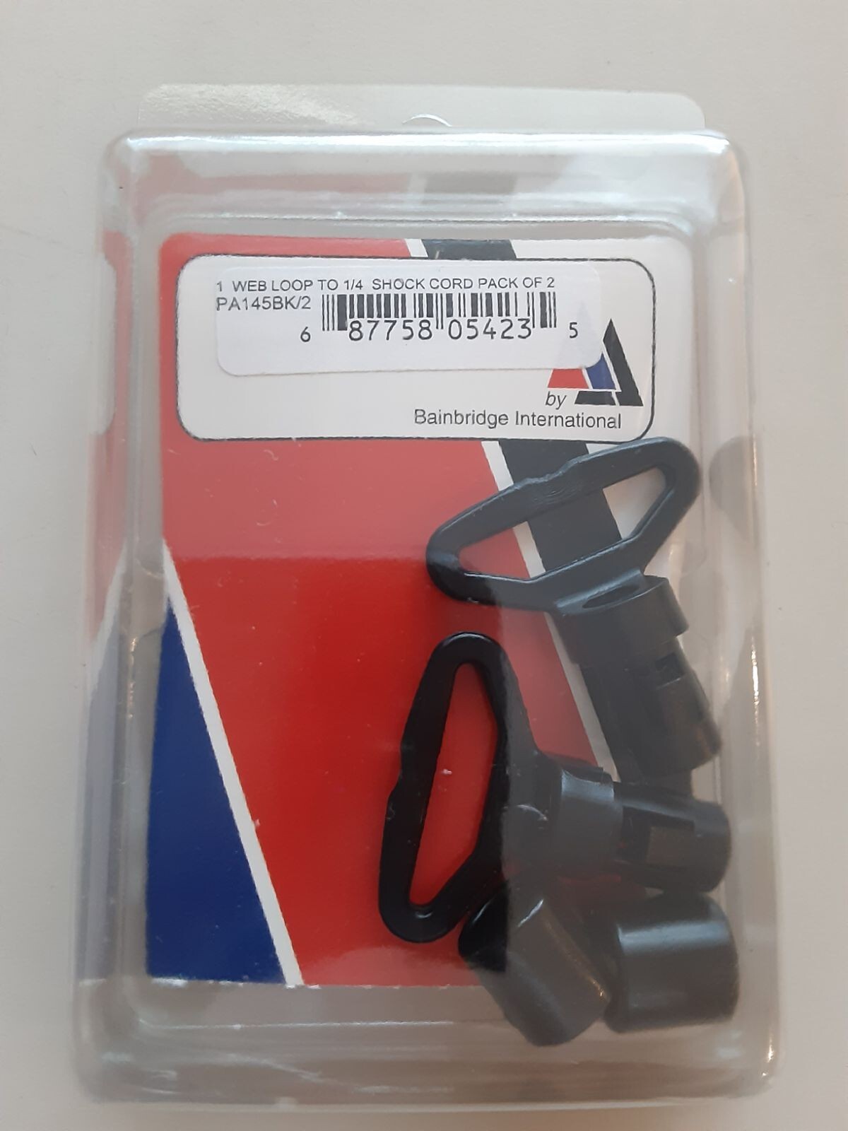 Web Loop to 1/4 inch Shock Cord 2-pc adapter New In Box PA145BK/2 (5 ...
