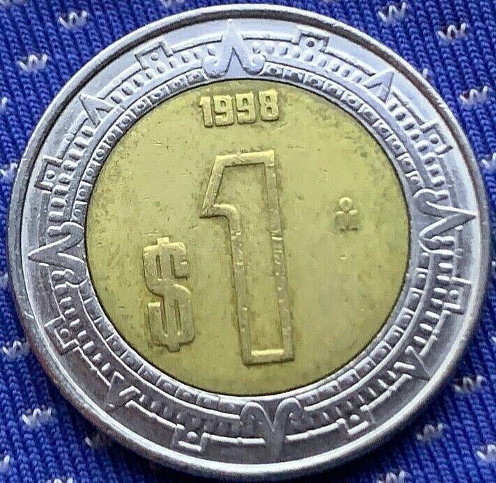 1998 Mexico 1 Peso Coin AU Bimetallic #BX163 | eBay