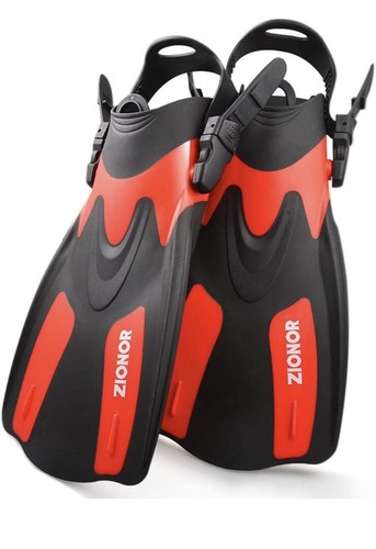 Swim Fins Snorkel Snorkeling Gear Flippers Swimming Short Diving Red XS ...