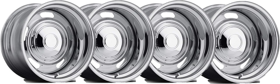 15x8 CHROME RALLY MOON WHEELS RIMS TIRES 255 60 15 BFGOODRICH TIRES SET ...