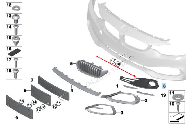Genuine BMW OEM 51117309624 Closed Grid Right for sale online | eBay