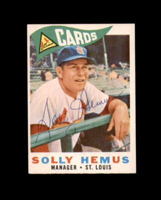 Solly Hemus Signed Original 1960 Topps St. Louis Cardinals Autographed ...