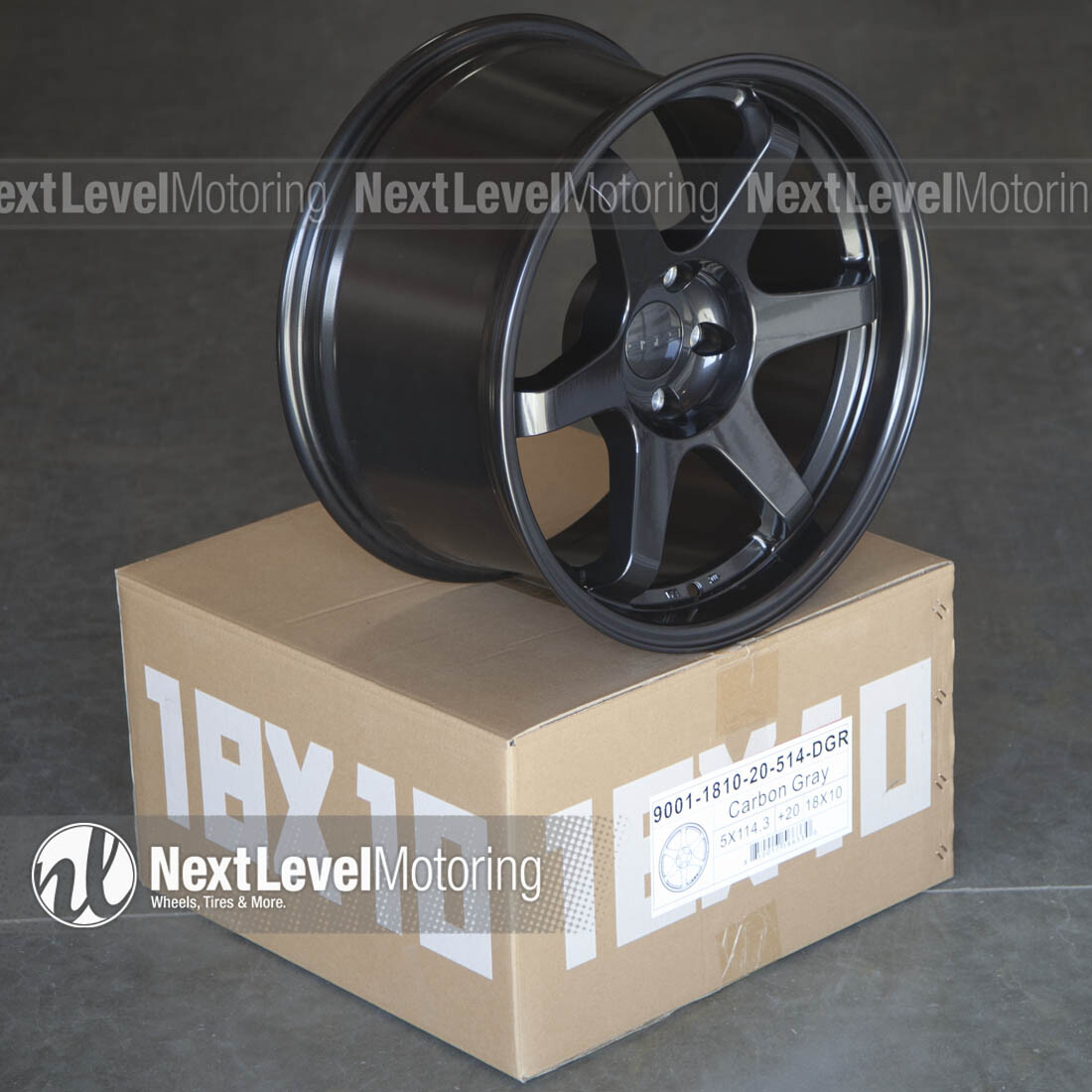 9SIX9 18x8.5 18x10 5x114.3 +20 CARBON GRAY TE37 STYLE WHEELS STAGGERED ...