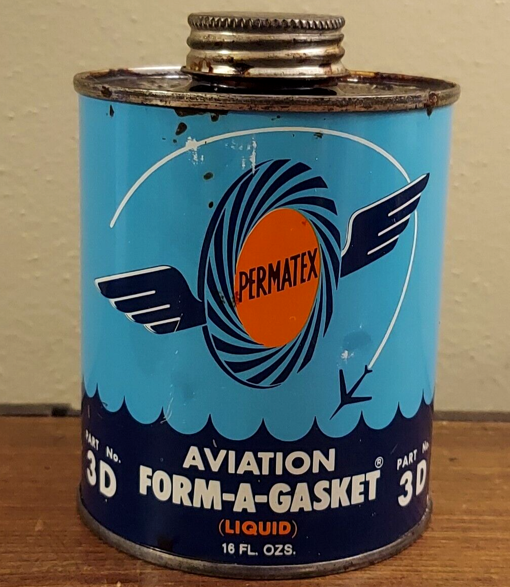 Vintage Advertising Can Permatex Aviation Form A Gasket Tin Oil ...
