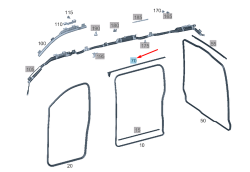 MERCEDES-BENZ VITO W447 Center Left Side Door Seal A4477310280 NEW ...