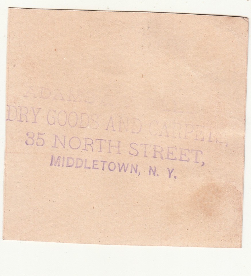 Adams & Weller Dry Goods Middletown NY WHERE DINNER WENT Vict Card ...