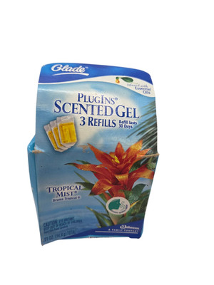Glade PlugIns Scented Gel 3 Refills Tropical Mist Home Fragrance 30 Day ...