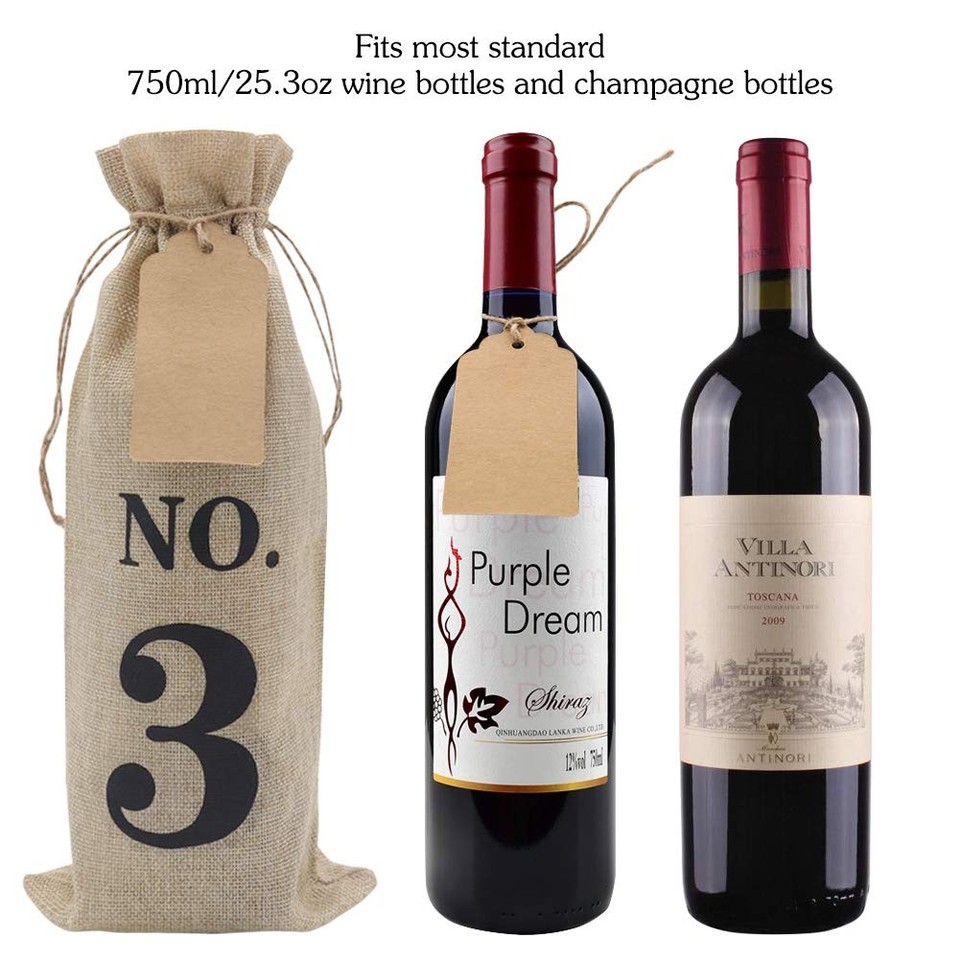 10pcs Burlap Wine Bags with Tags for Blind Wine Tasting | eBay
