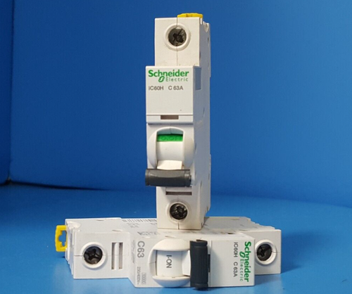 Circuit Breaker, IC60H-C63A, SCHNEIDER ELECTRIC, 63A, 230/400V, 1 POLE ...