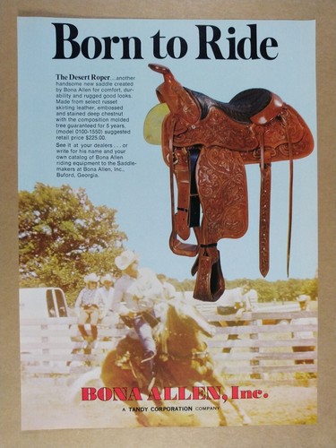 1970 Bona Allen Desert Roper Saddle vintage print Ad | eBay