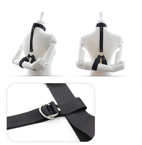 Neck Collar to Wrist Behind Back Handcuffs Binding Strap Restraint ...