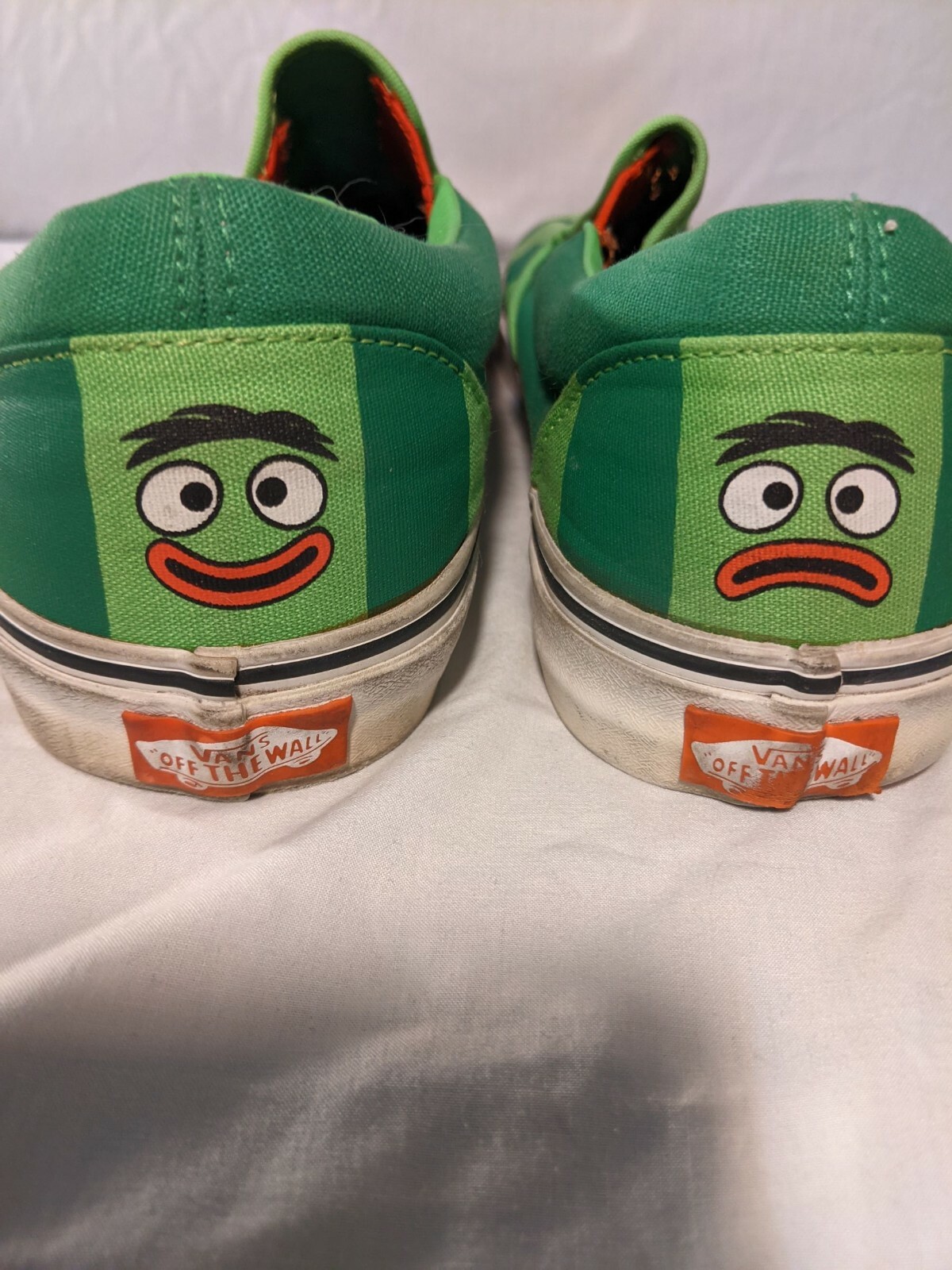 Yo Gabba Gabba Vans green slip on shoes men’s Size 9.5 Womens 11 Brobee ...